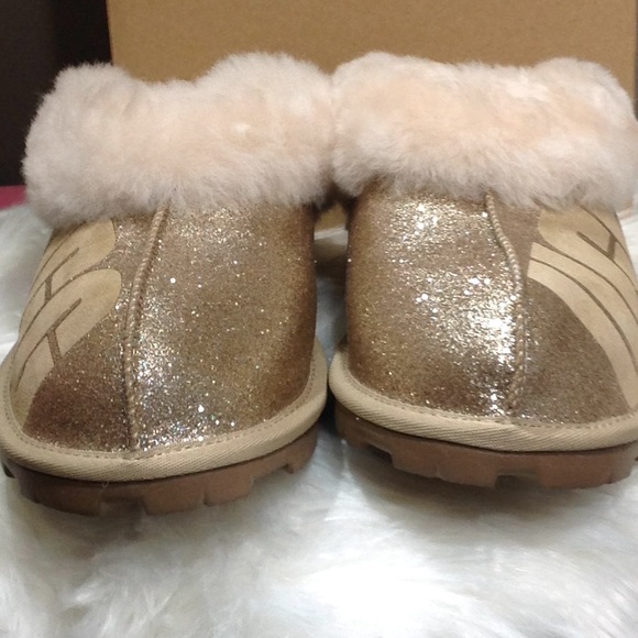 UGG | Shoes | Ugg Coquette Gold Sparkle Slippers | Poshmark